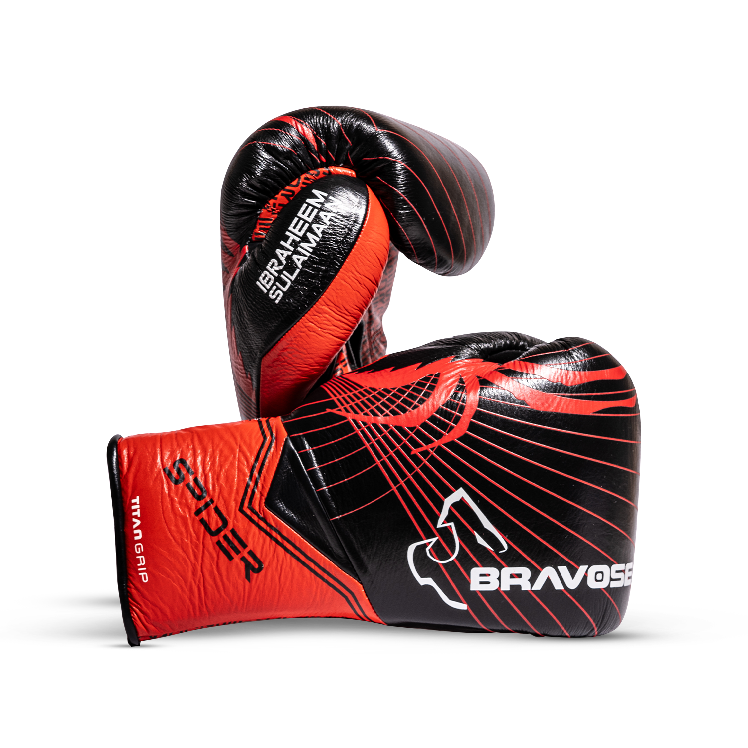 Titan Grip Splatter premium quality real leather boxing gloves Lace up